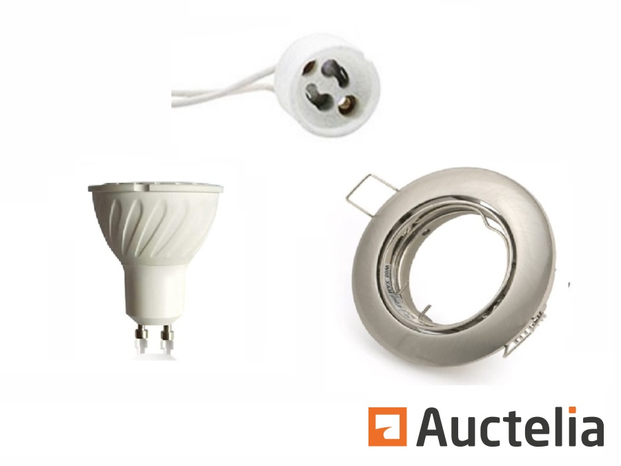 25 x GU10 LED Spot Set-GU10 Fitting-Chrome-6W-6500k with bushing - Ele ...