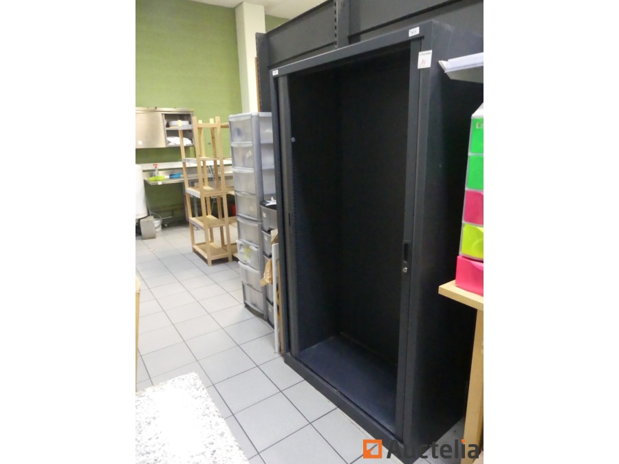 Flap metal cabinet, wooden shelves, storage bins - Furniture - Cabinet ...