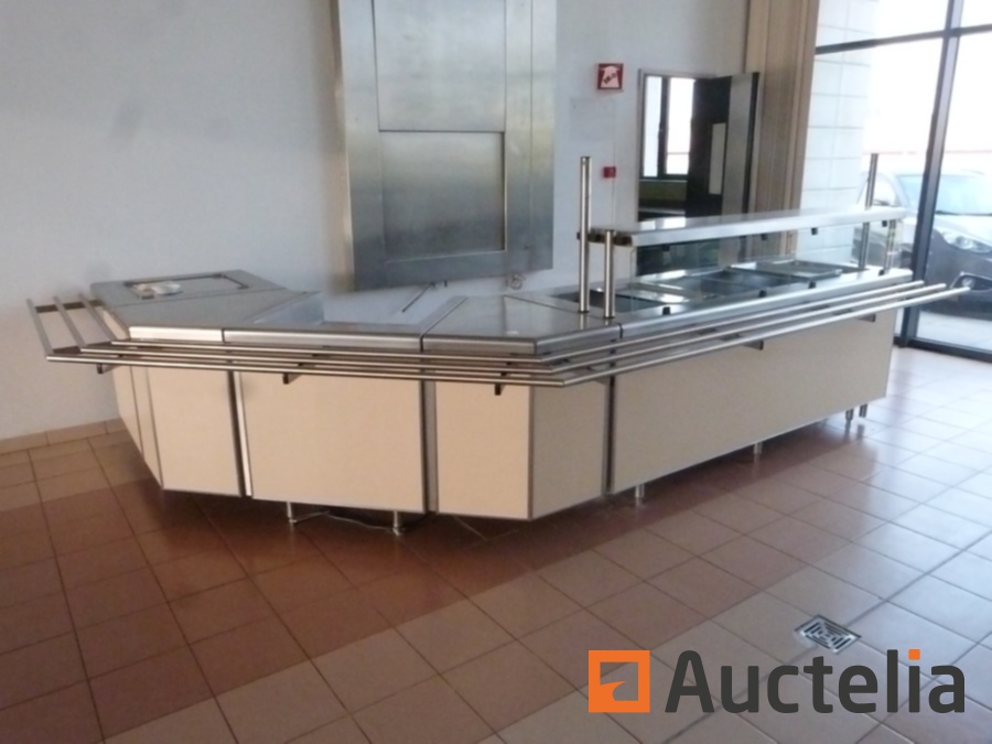 Self-service counter in L-shaped stainless steel Vauconsant - Catering ...