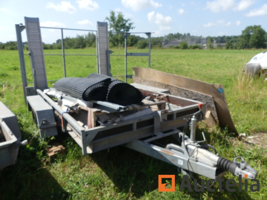 Trailer double axle with tarpaulin for tipper structure and loading ra ...