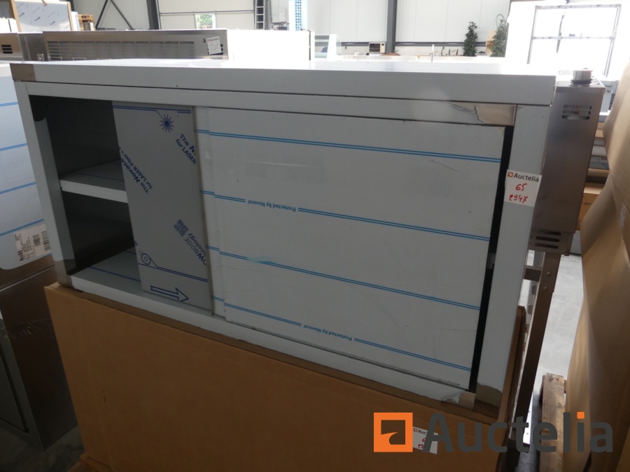 Wall cabinet stainless steel 2 slinding doors - Horeca - auctelia.com