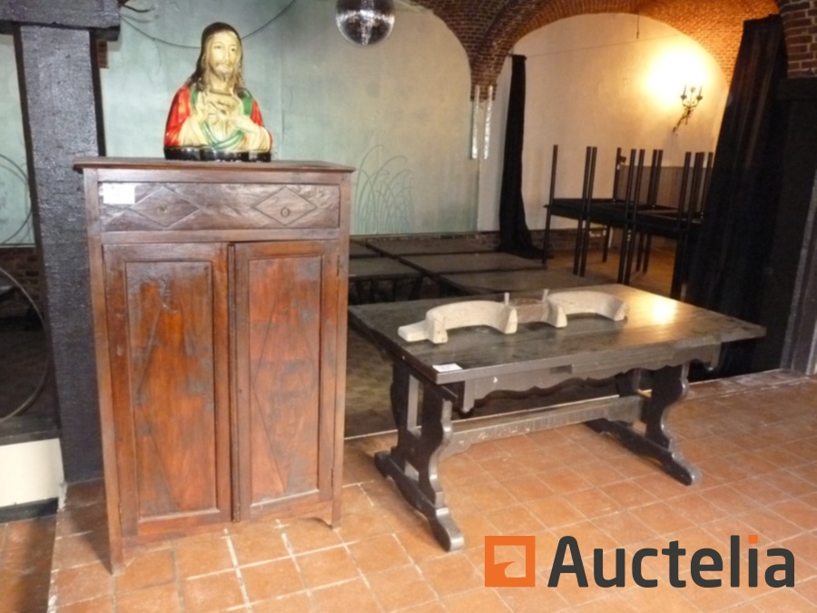 wooden table, wooden furniture, statue of Jesus Christ - Furniture ...