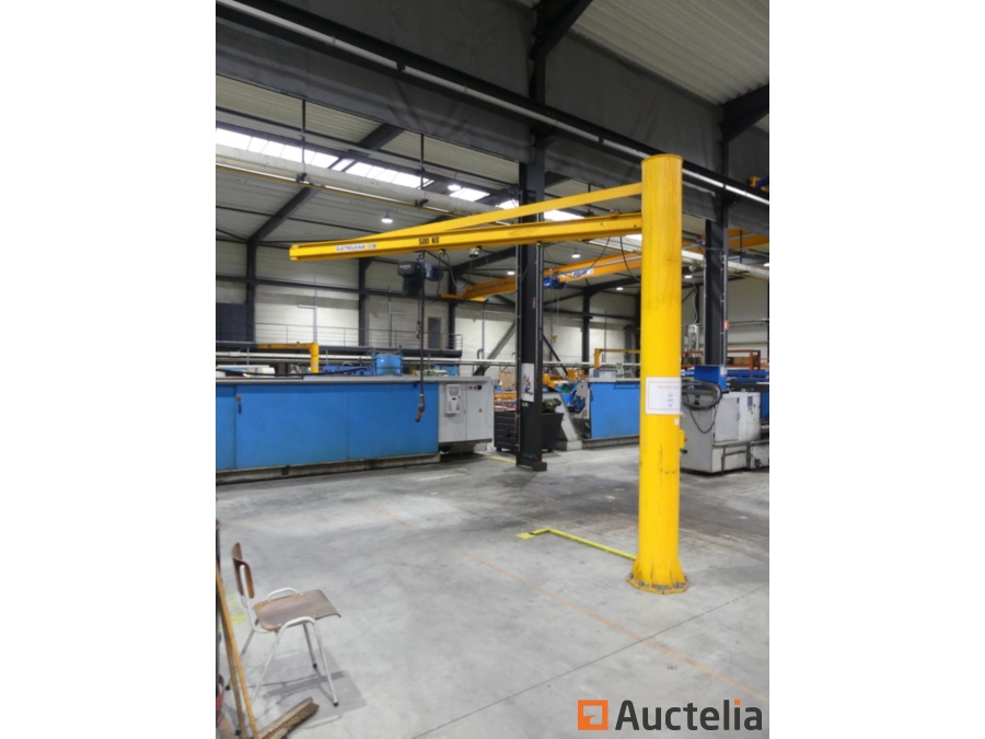 REF:N20 - Potence de levage 500 kg avec palan électrique Verlinde, Dem ...
