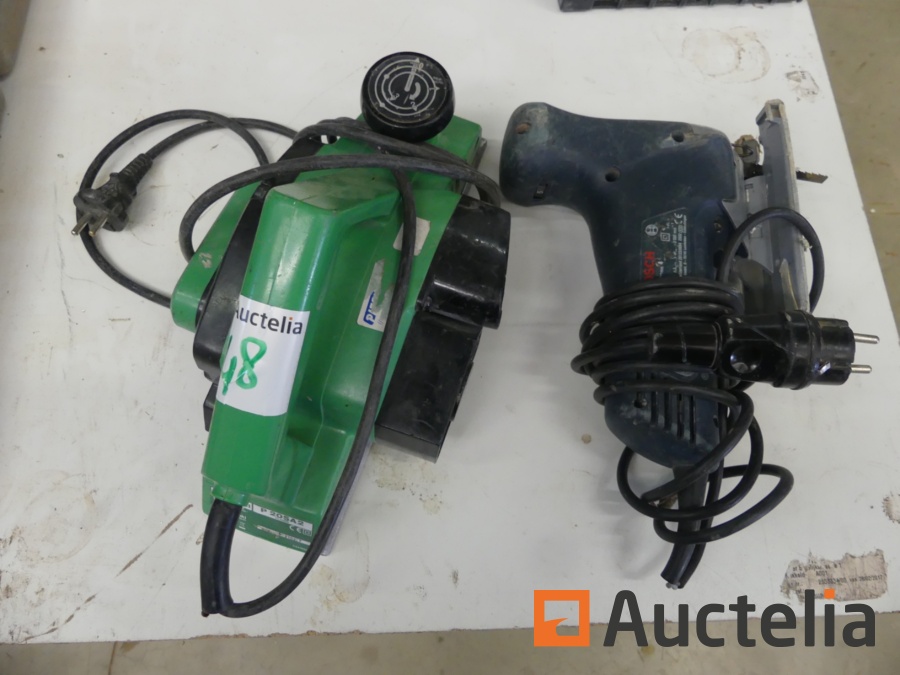Scie sauteuse Bosch GST100CE, rabot électrique Hitachi P20SA2 - Constr ...