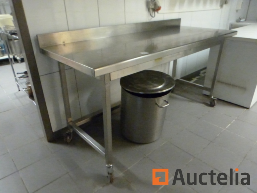 Table de travail inox sur roulettes - Tables de préparation - Tables e ...